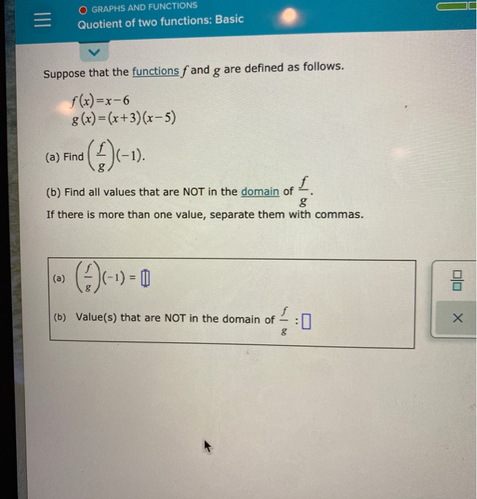 Solved O Graphs And Functions Quotient Of Two Functions 8501