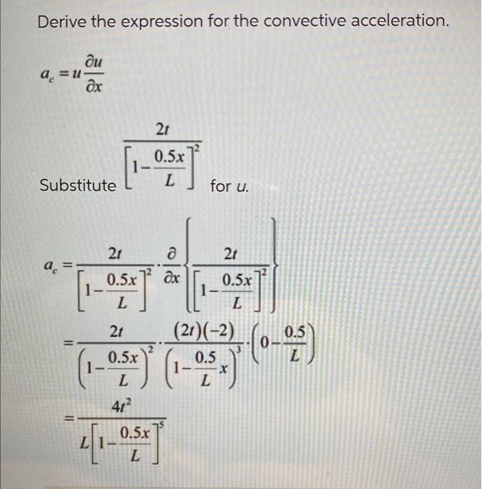 Solved Derive The Expression For The Convective