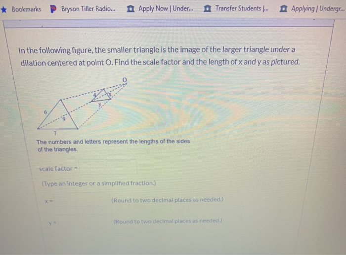 Solved In the following figure, the smaller triangle is the | Chegg.com