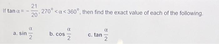 Solved 21 If tan = 270°