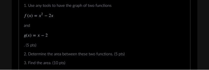 Solved 1. Use any tools to have the graph of two functions | Chegg.com