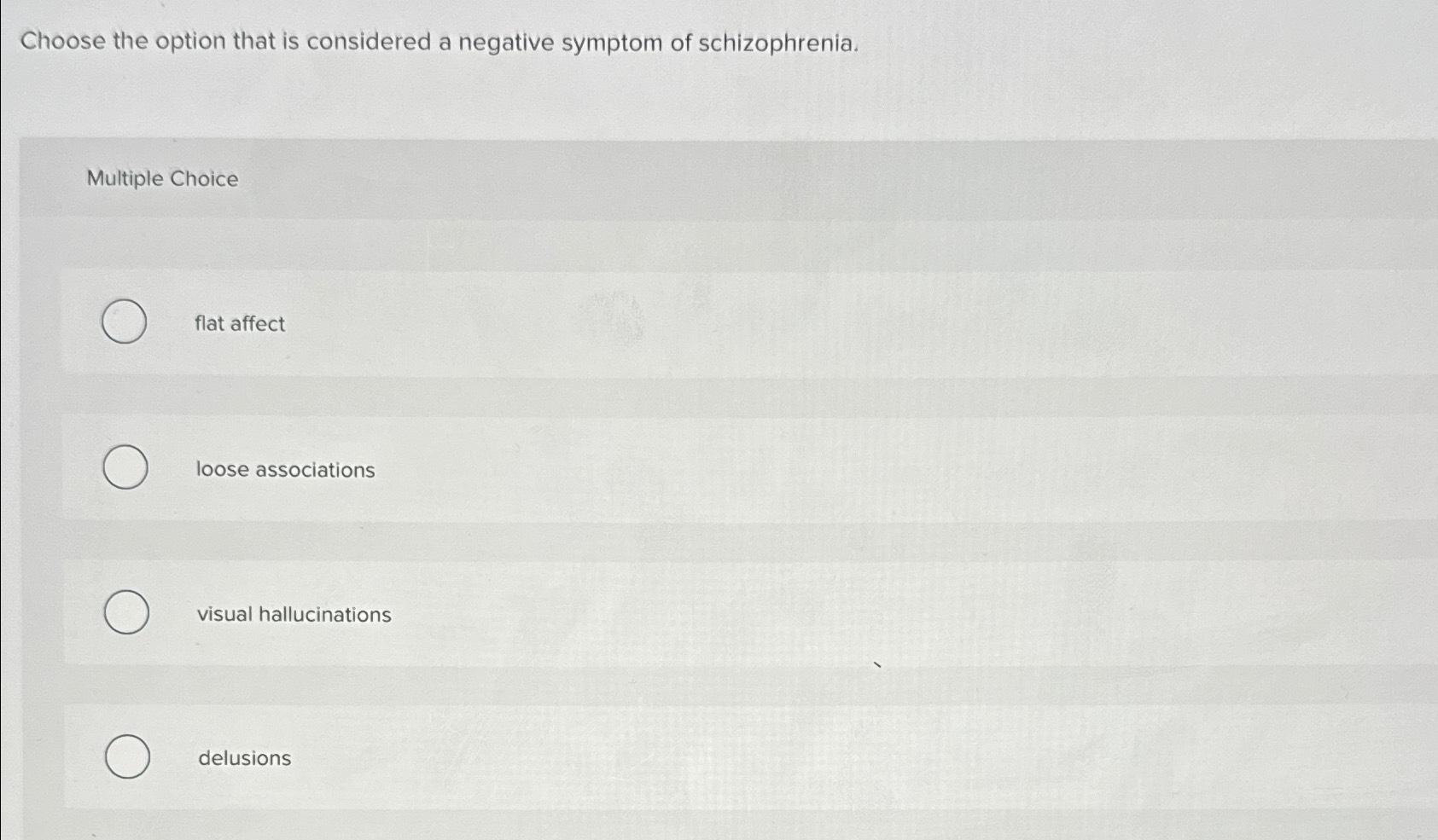 Solved Choose the option that is considered a negative | Chegg.com