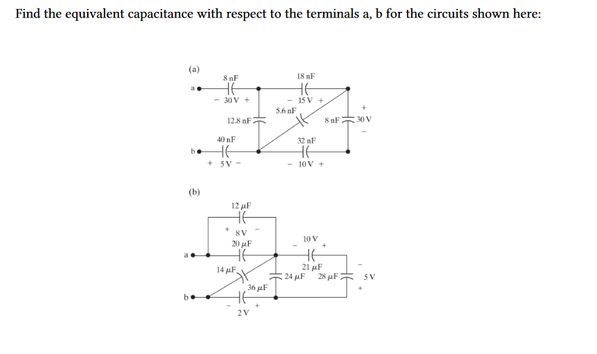 Solved Find the equivalent capacitance with respect to the | Chegg.com