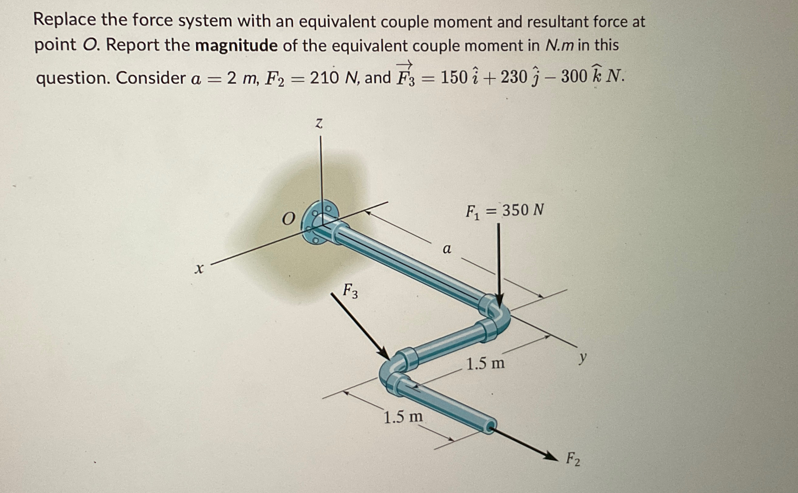 Solved Replace the force system with an equivalent couple | Chegg.com