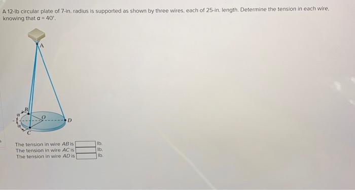 Solved A 12−1 b circular plate of 7 -in. radius is supported | Chegg.com