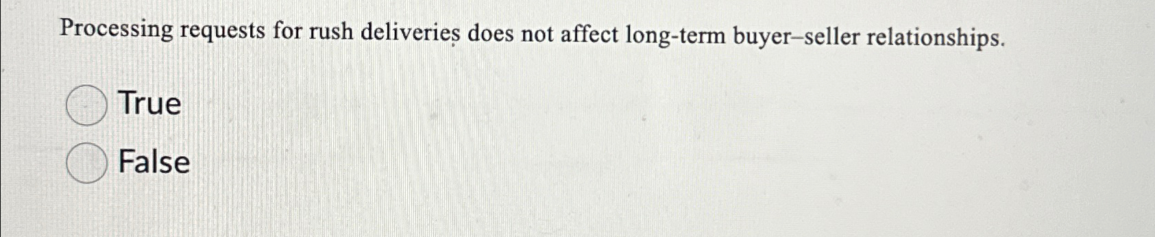 Solved Processing requests for rush deliveries does not | Chegg.com