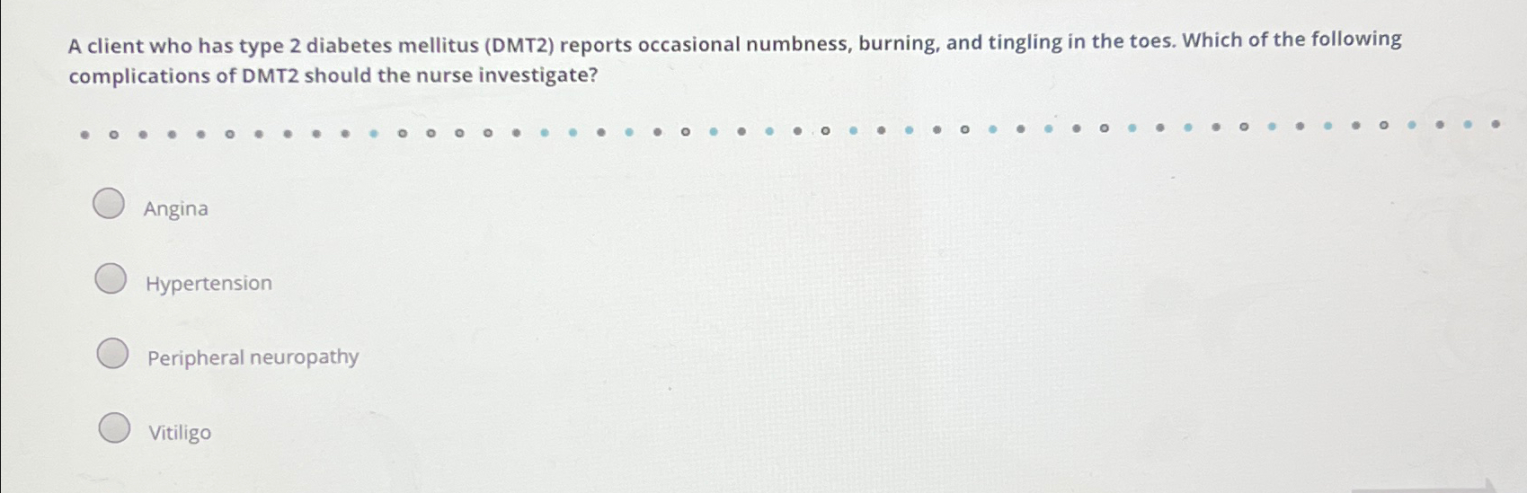 Solved A client who has type 2 ﻿diabetes mellitus (DMT2) | Chegg.com