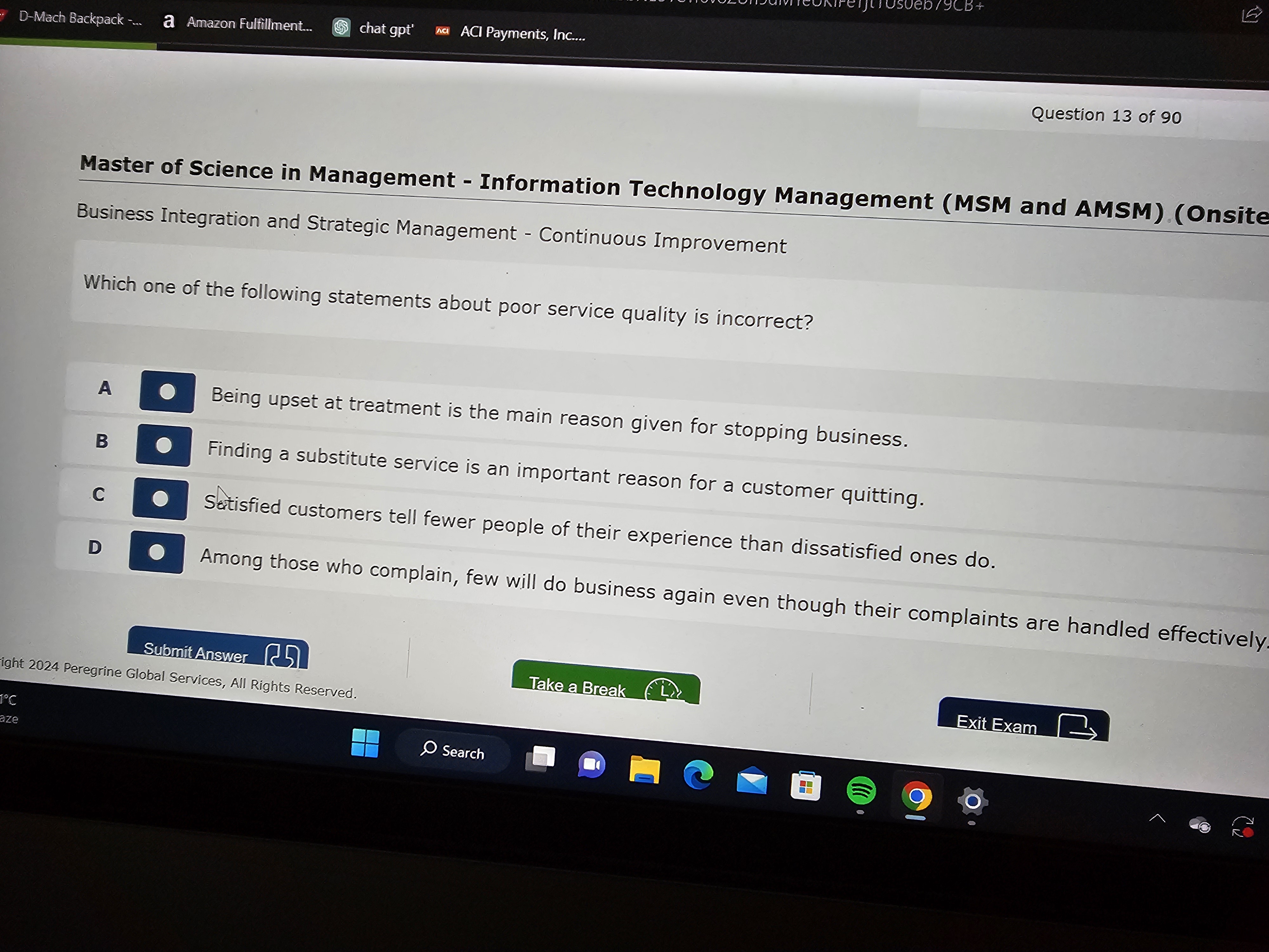 Solved Master of Science in Management - ﻿Information | Chegg.com