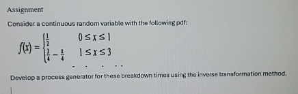 Solved AssignmentConsider a continuous random variable with | Chegg.com