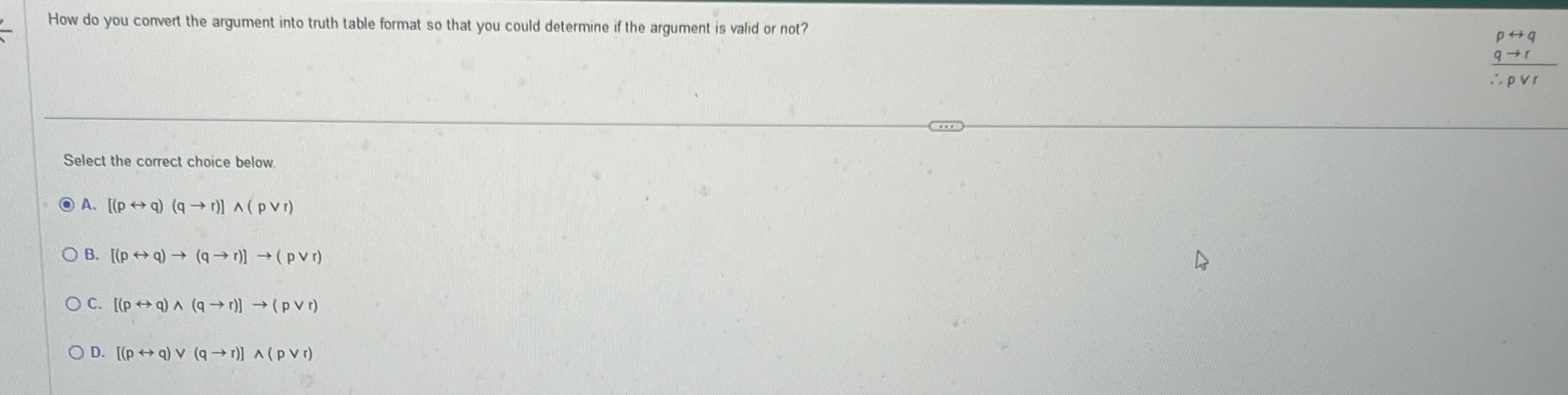 Solved How do you convert the argument into truth table | Chegg.com