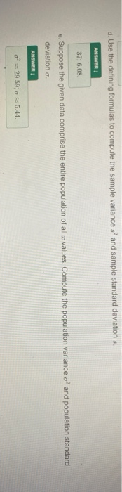 Solved 13. - Basic Computation: Variance, Standard Deviation | Chegg.com