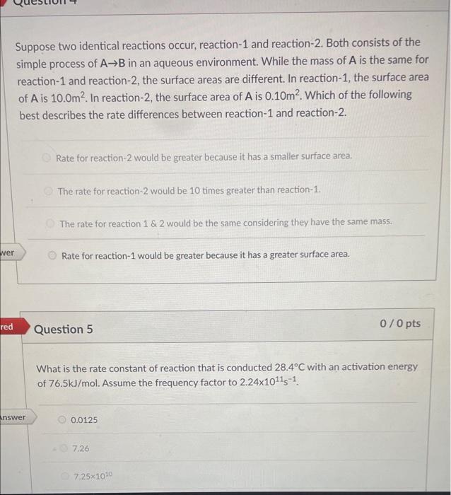 Solved uppose two identical reactions occur, reaction-1 and | Chegg.com