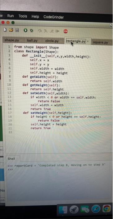 Solved 1 from rectangle import Rectangle 2 class | Chegg.com