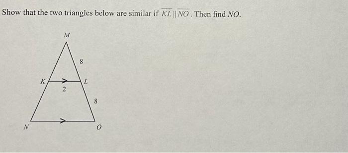 Solved Show that the two triangles below are similar if | Chegg.com
