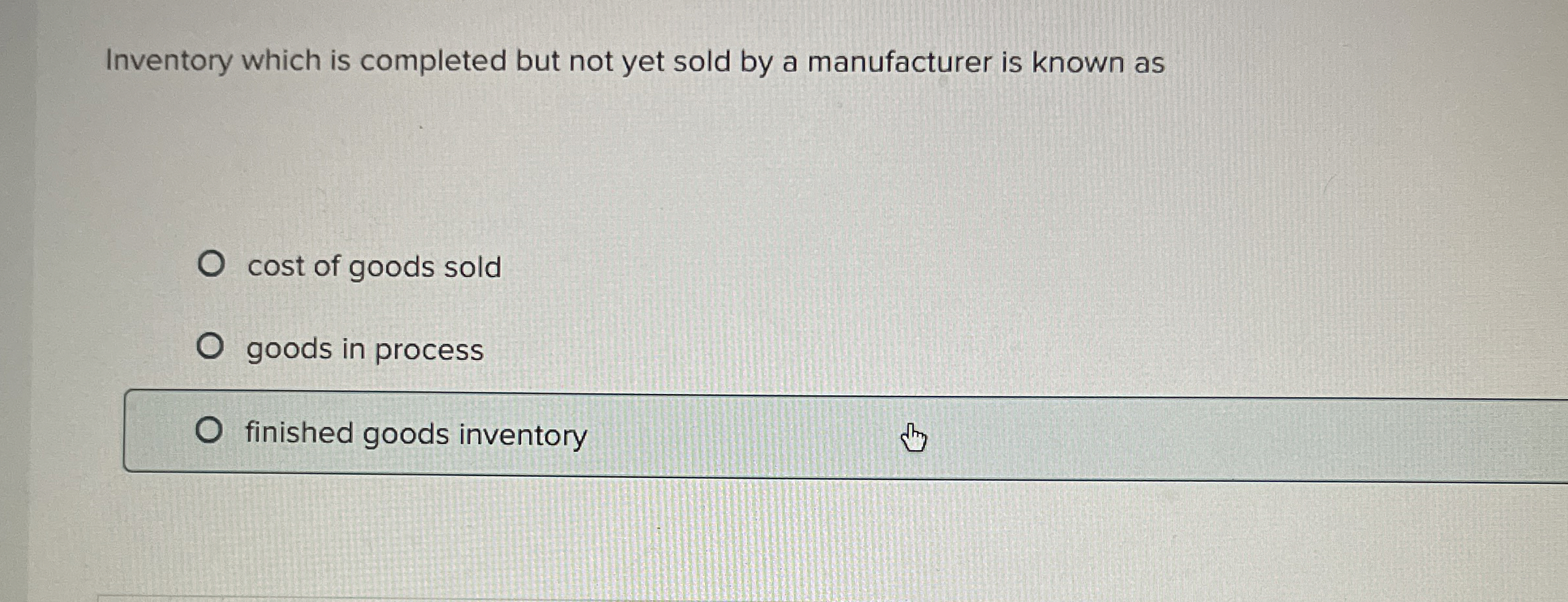 Solved Inventory which is completed but not yet sold by a | Chegg.com