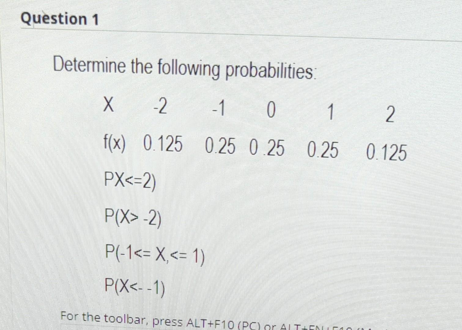 Solved Determine the following probabilities. | Chegg.com