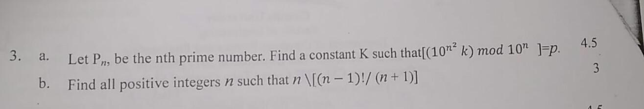 Solved 4.5 3. a. Let Pn, be the nth prime number. Find a | Chegg.com