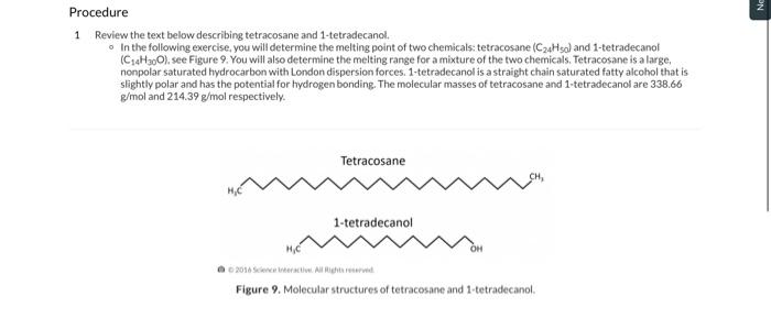 Solved 1 Review the text below describing tetracosane and | Chegg.com