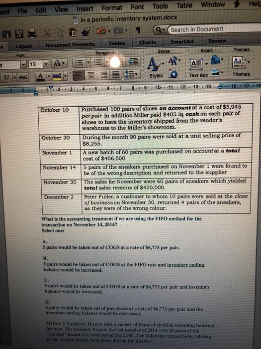 Solved Help ord File Edit View Insert Format Font Tools | Chegg.com