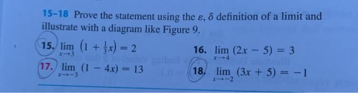 Solved 15-18 Prove the statement using the e, 8 definition | Chegg.com