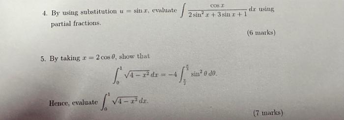 Solved 4. By using substitution u=sinx, evaluate | Chegg.com