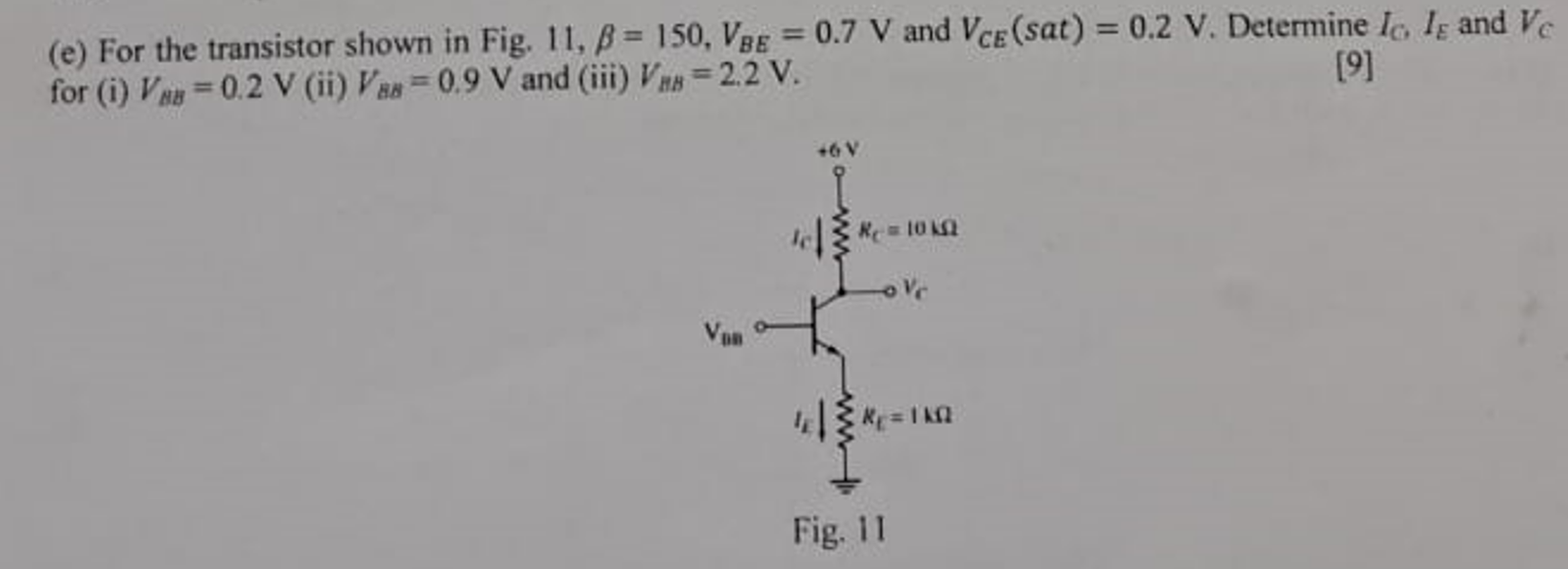 Solved (e) ﻿For the transistor shown in Fig. | Chegg.com