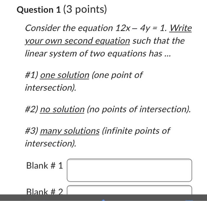 Solved \#1) one solution (one point of intersection). \#2) | Chegg.com
