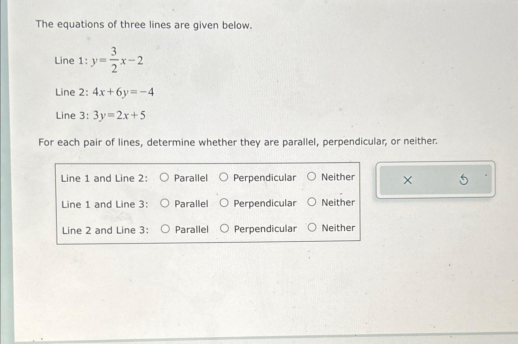 Solved The equations of three lines are given below.Line 1: | Chegg.com