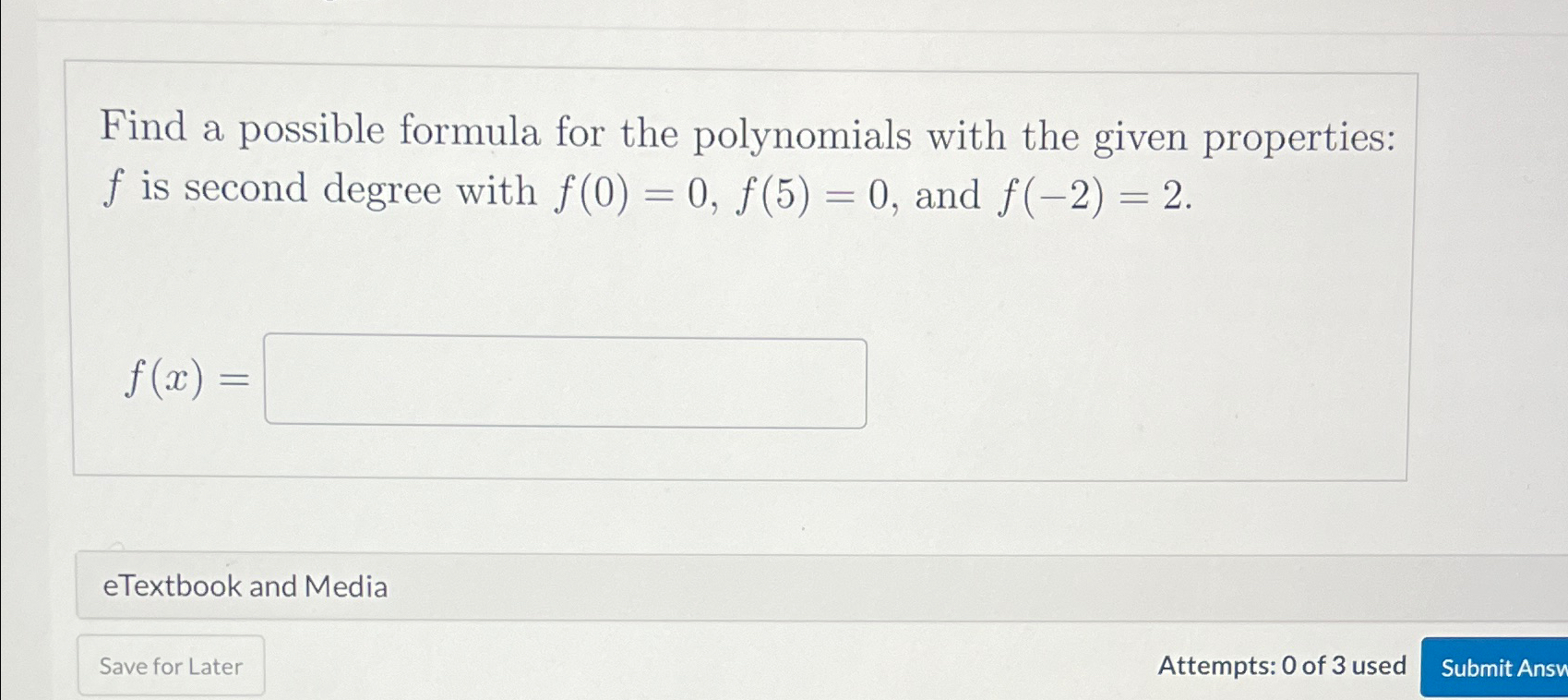 Solved Find a possible formula for the polynomials with the | Chegg.com