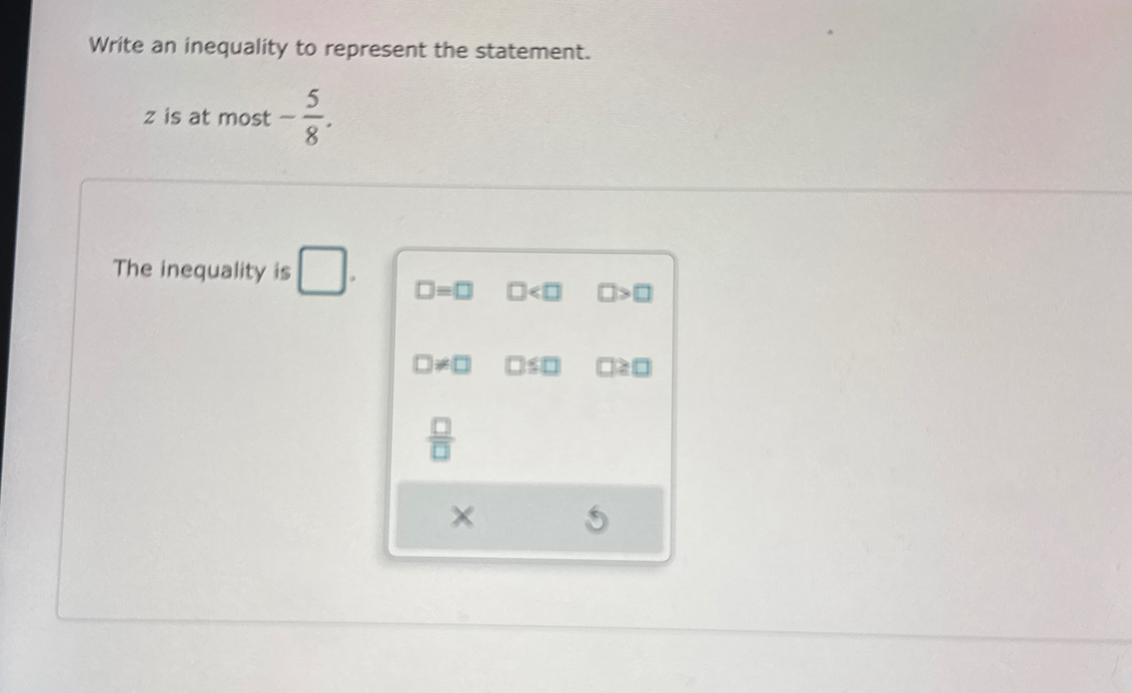 Solved Write an inequality to represent the | Chegg.com
