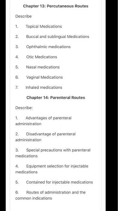 Solved Chapter 13: Percutaneous Routes Describe 1. Topical | Chegg.com