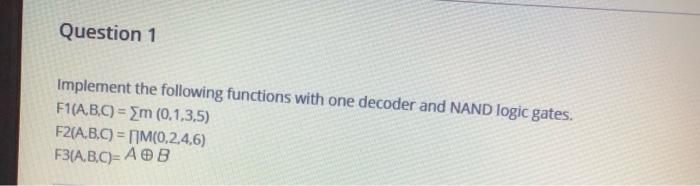 Solved Question 1 Implement the following functions with one | Chegg.com