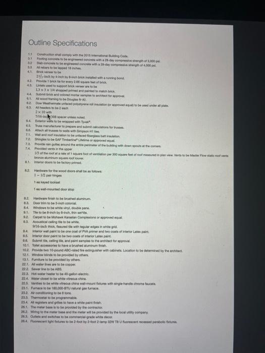 6-12. Using the outline specifications and drawings | Chegg.com