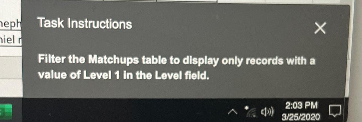 Solved Task InstructionsFilter the Matchups table to display | Chegg.com