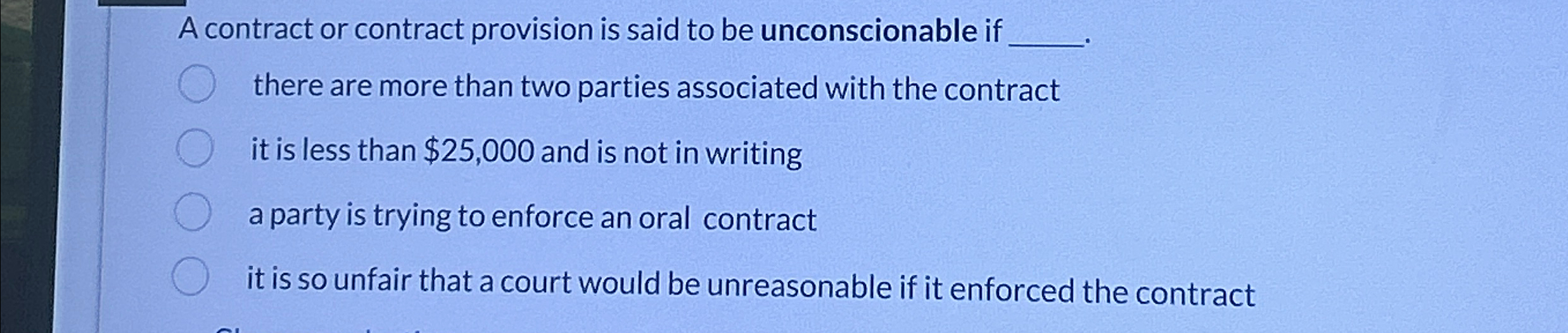 Solved A contract or contract provision is said to be | Chegg.com