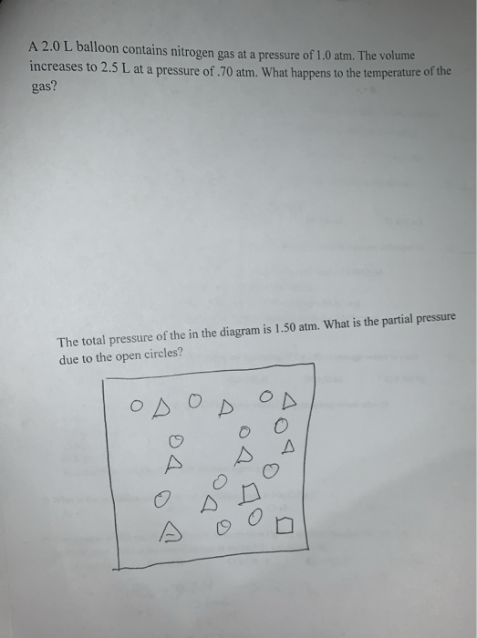 Solved A 2.0 L balloon contains nitrogen gas at a pressure | Chegg.com