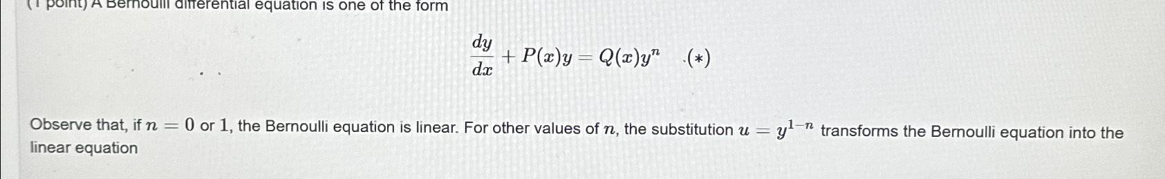 Solved alimerential equation is one of the | Chegg.com