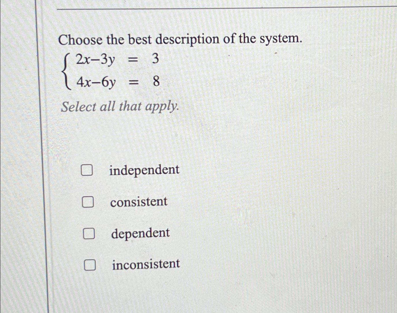 Solved Choose the best description of the | Chegg.com