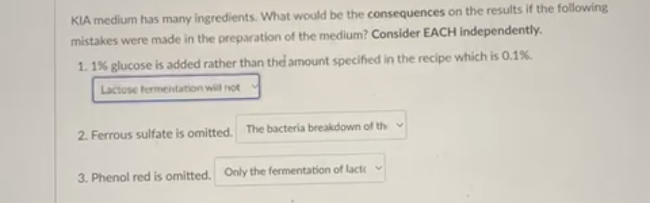 Solved KIA medium has many ingredients. What would be the | Chegg.com