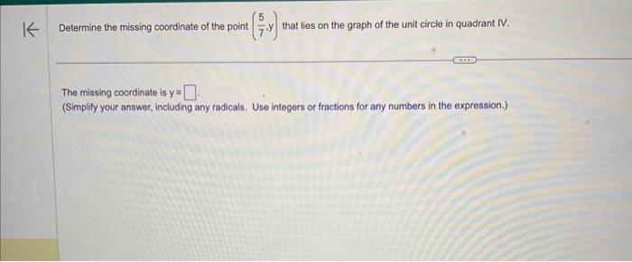 Solved Determine the missing coordinate of the point (75,y) | Chegg.com