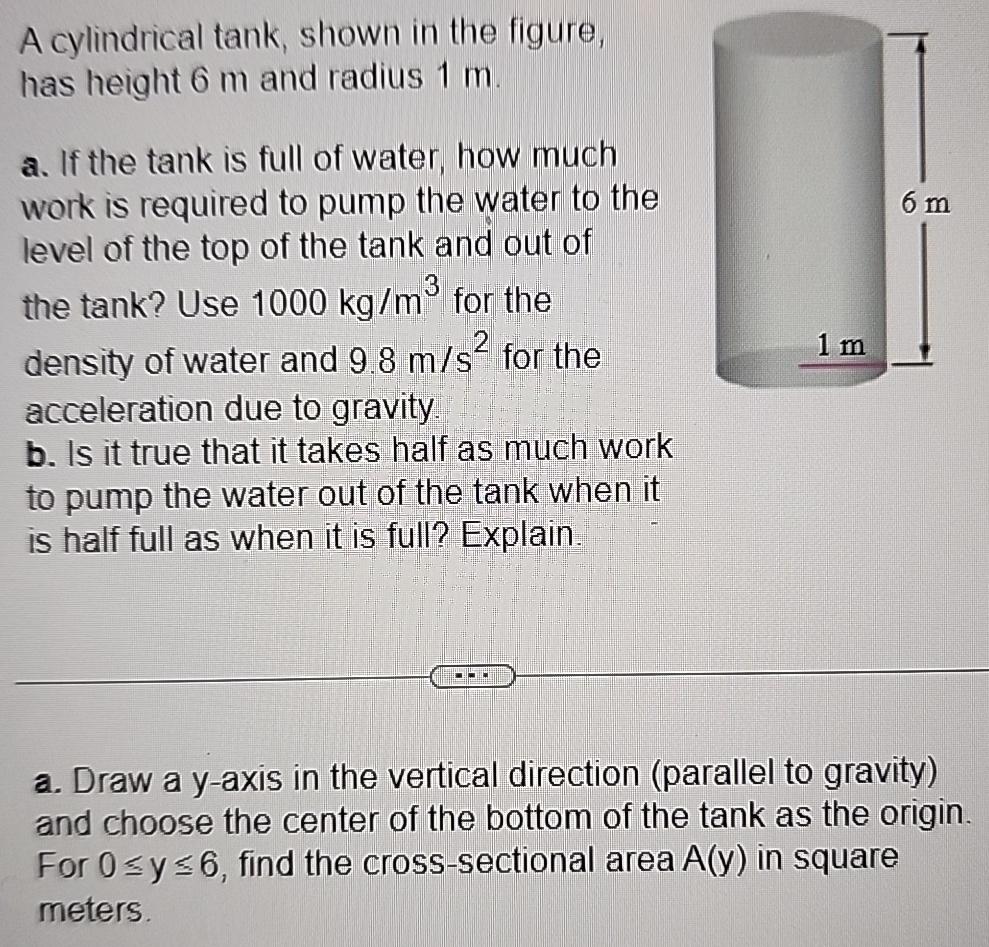 Solved A cylindrical tank, shown in the figure, has height | Chegg.com