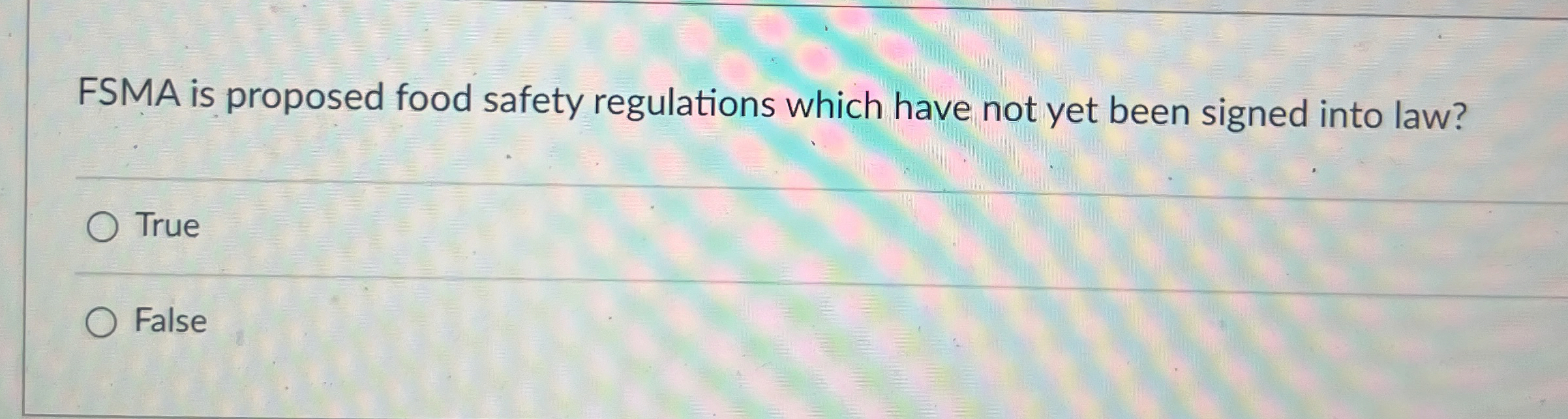 Solved FSMA is proposed food safety regulations which have | Chegg.com