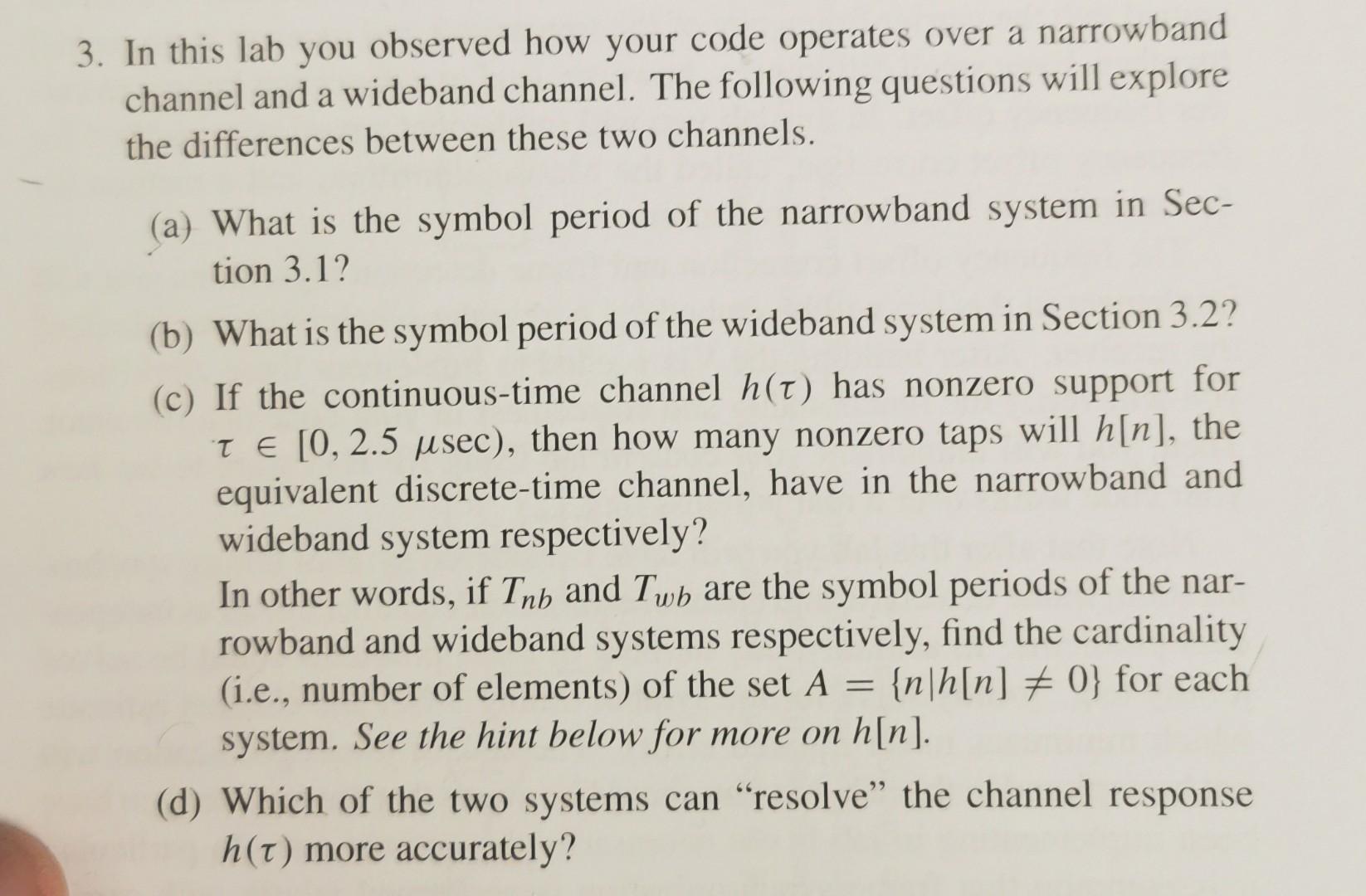 3. In this lab you observed how your code operates | Chegg.com