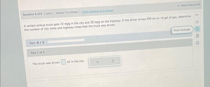 Solved A certain pickup truck gets 16mpg in the city and | Chegg.com