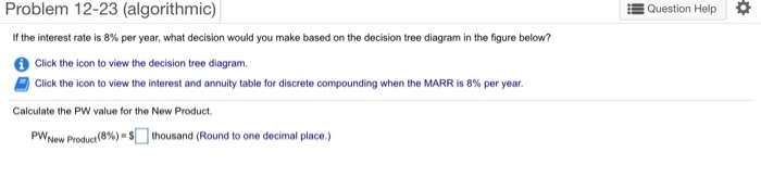 Solved Problem 12-23 (algorithmic) Question Help If the | Chegg.com