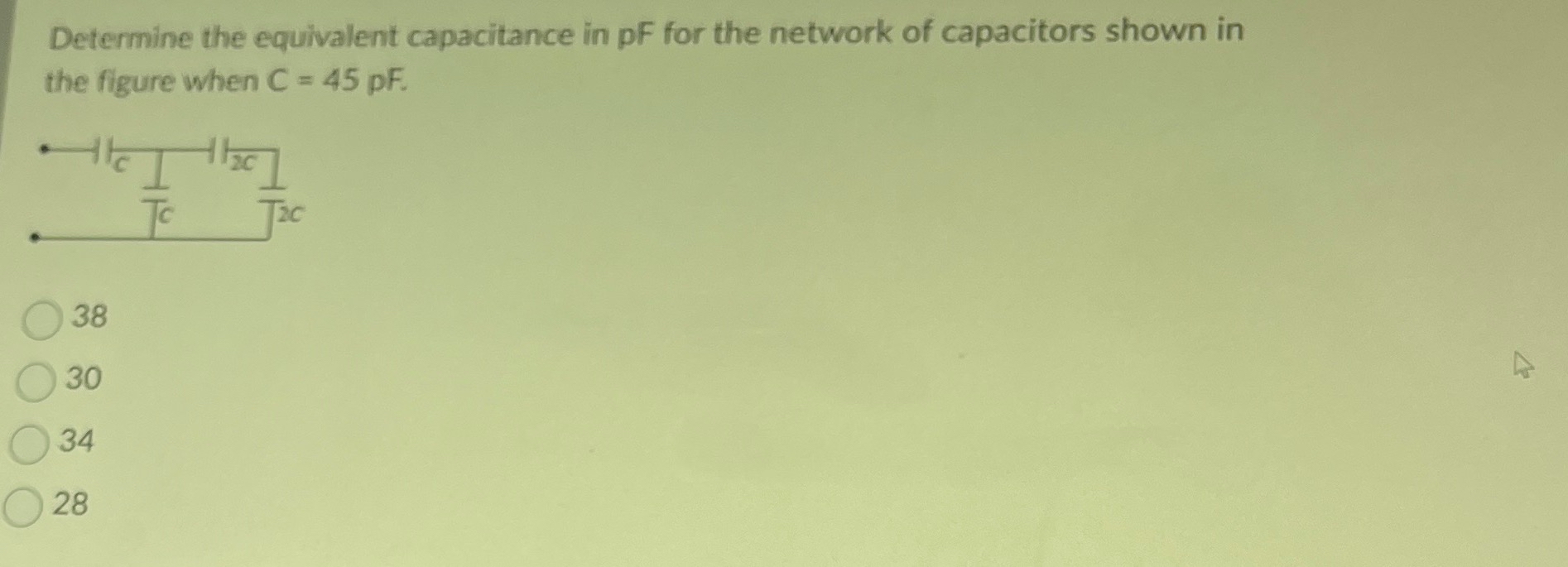 Solved Determine the equivalent capacitance in pF ﻿for the | Chegg.com