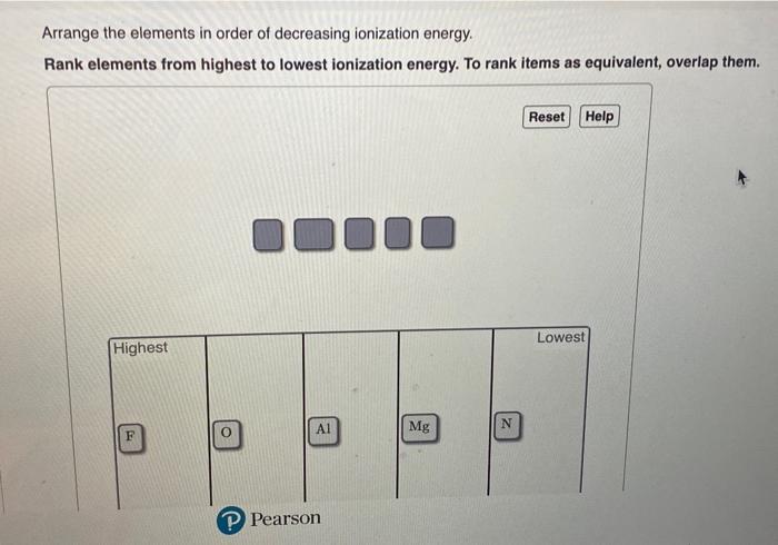 Solved Arrange the elements in order of decreasing | Chegg.com