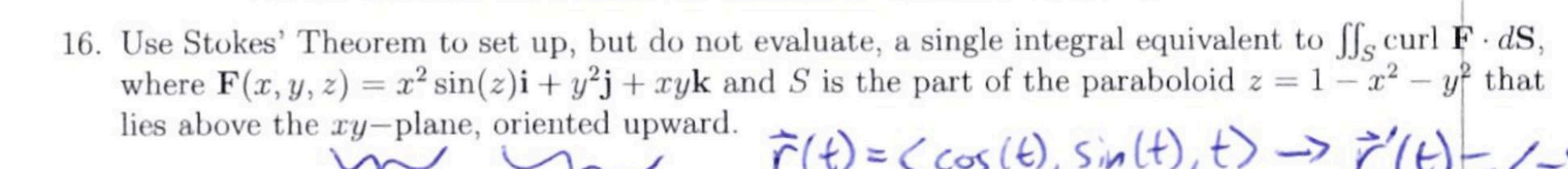 Solved Use Stokes' Theorem to ﻿set up, ﻿but do ﻿not | Chegg.com