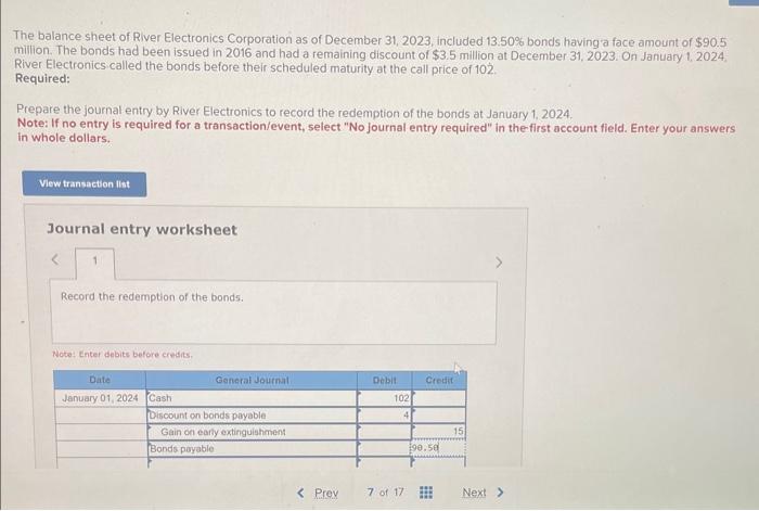 Solved The balance sheet of River Electronics Corporation as | Chegg.com