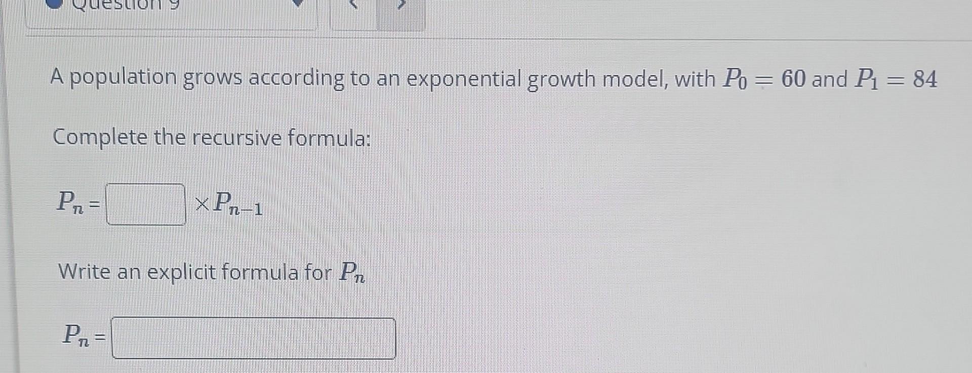 Solved A population grows according to an exponential growth | Chegg.com